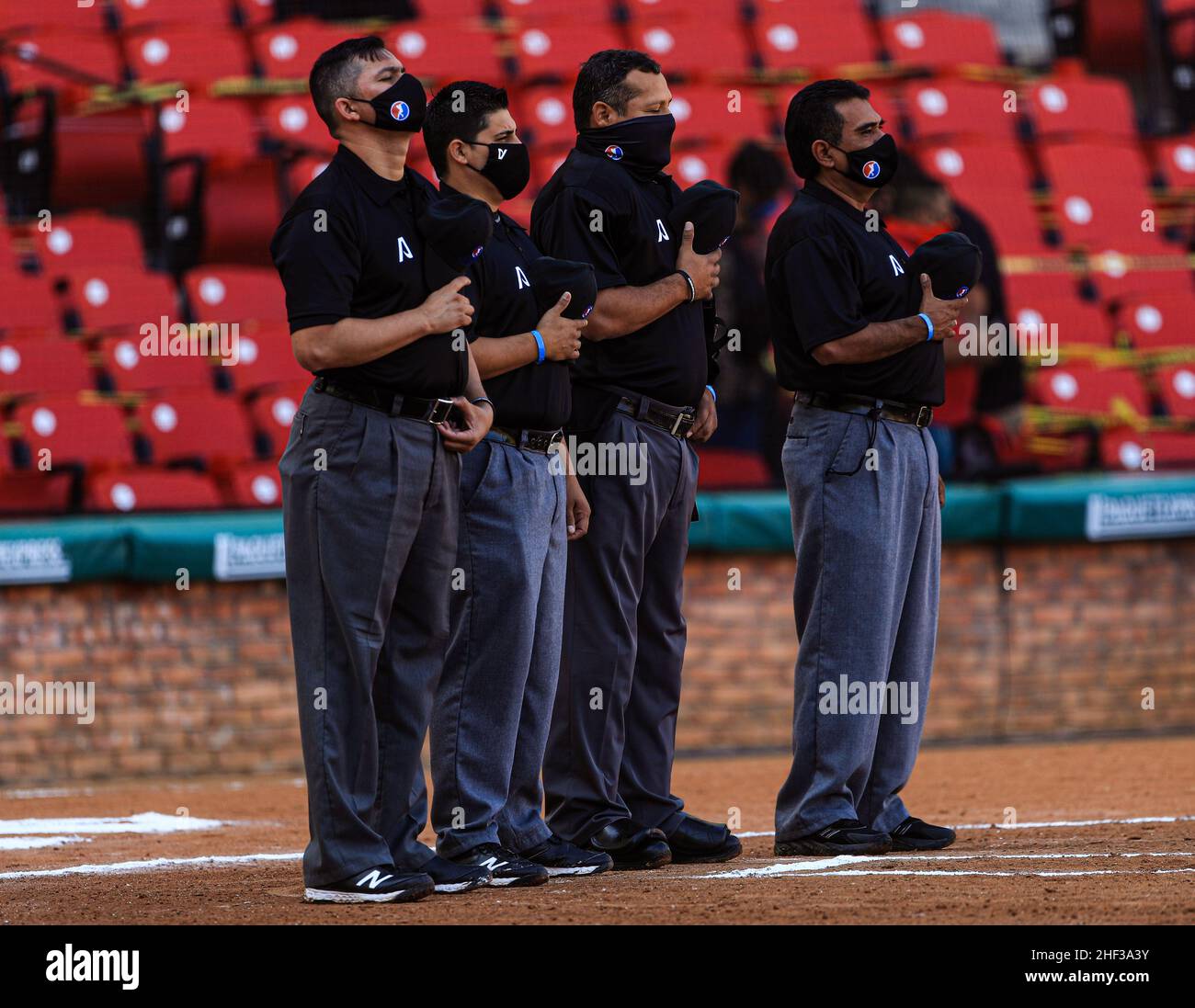 MAZATLAN, MEXICO - FEBRUARY 02: Group of ampáyer in the ceremony of the ...