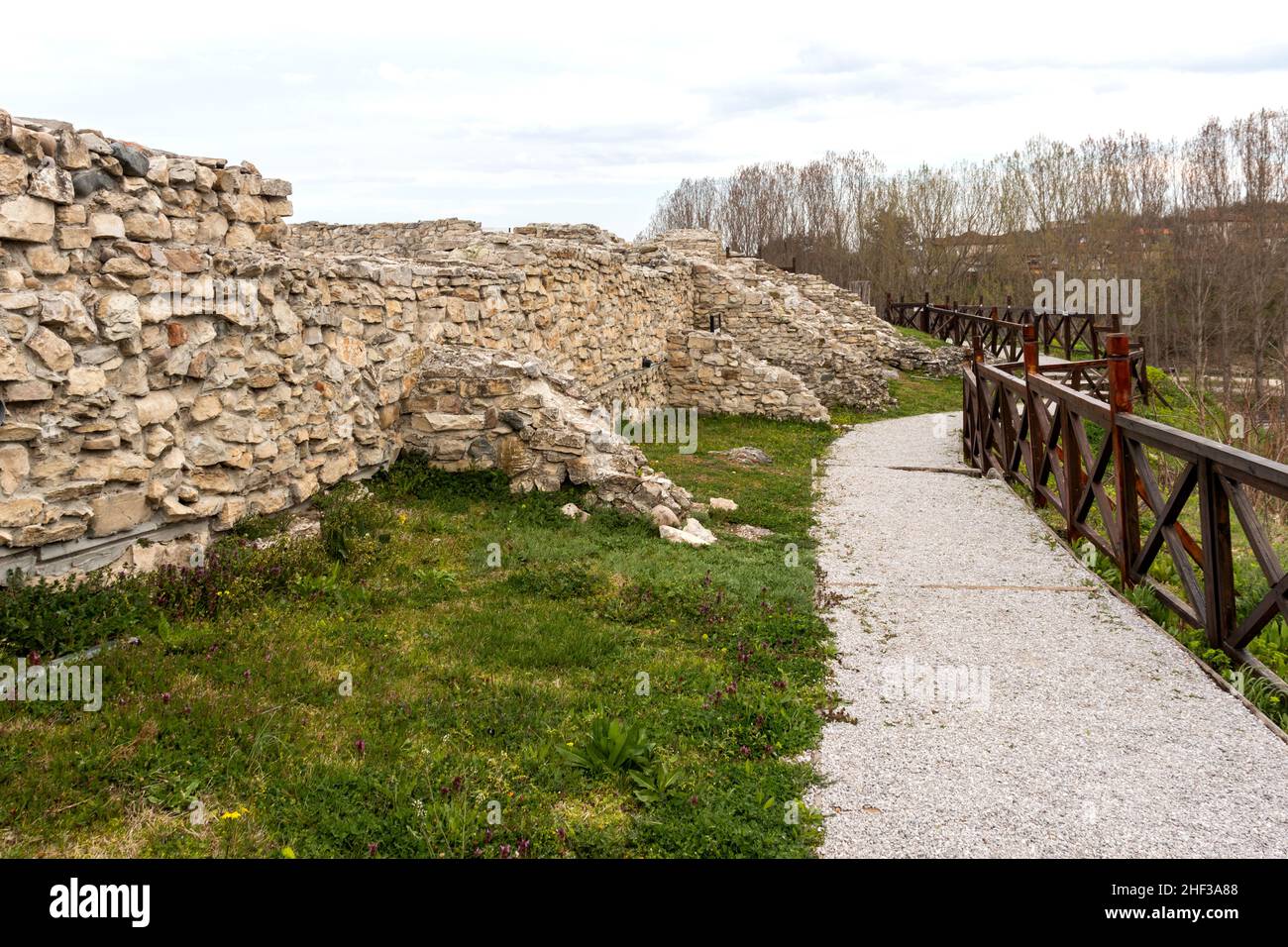 MEZDRA, BULGARIA - APRIL 6, 2021: Ruins of Fortress Kaleto at town of ...