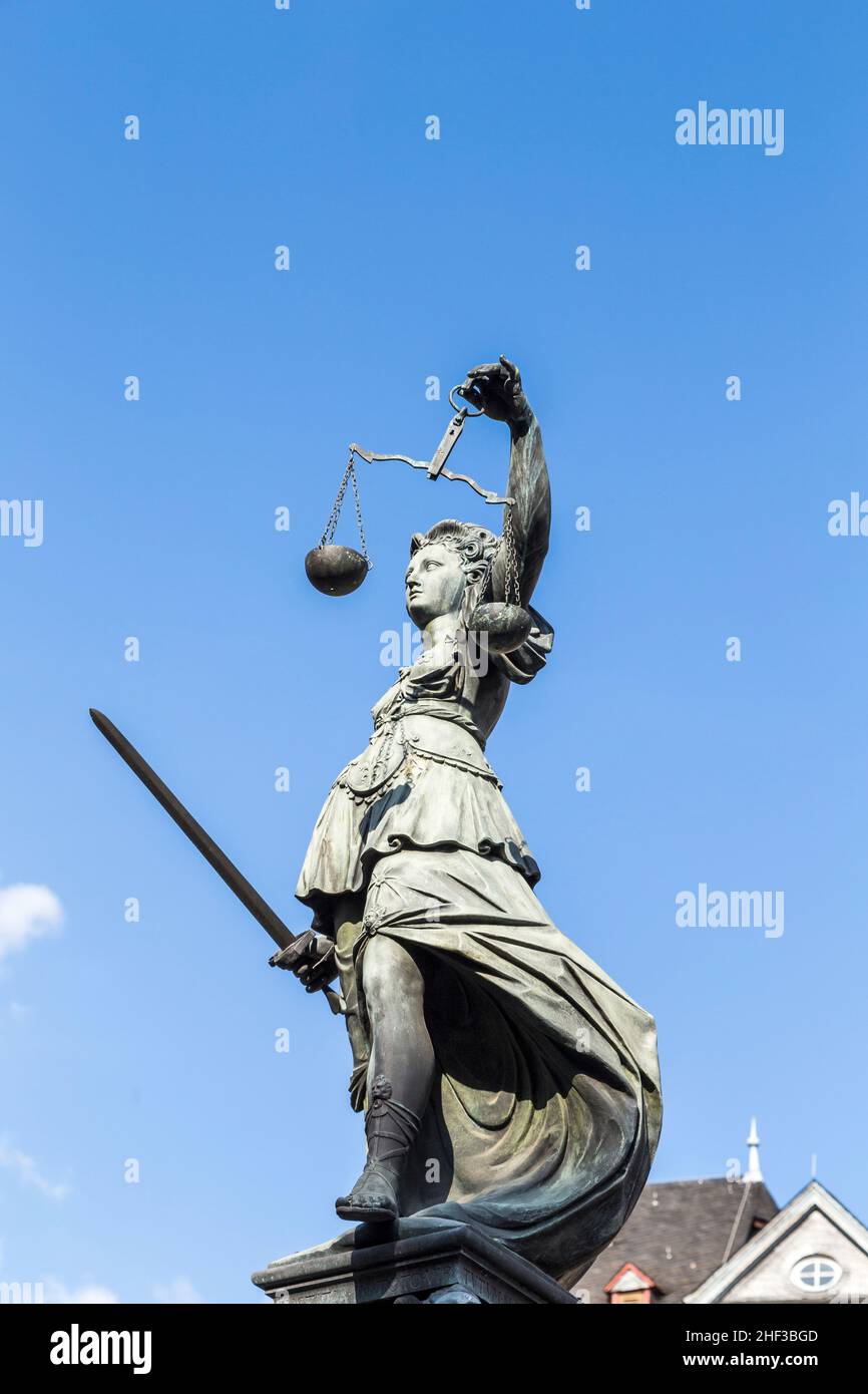 Statue of Lady Justice (Justitia) in Frankfurt, Germany Stock Photo - Alamy