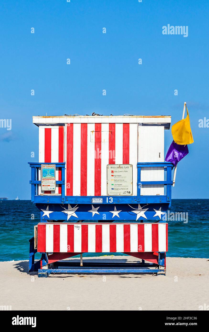 famous lifeguard towers in South beach, Miami Stock Photo - Alamy