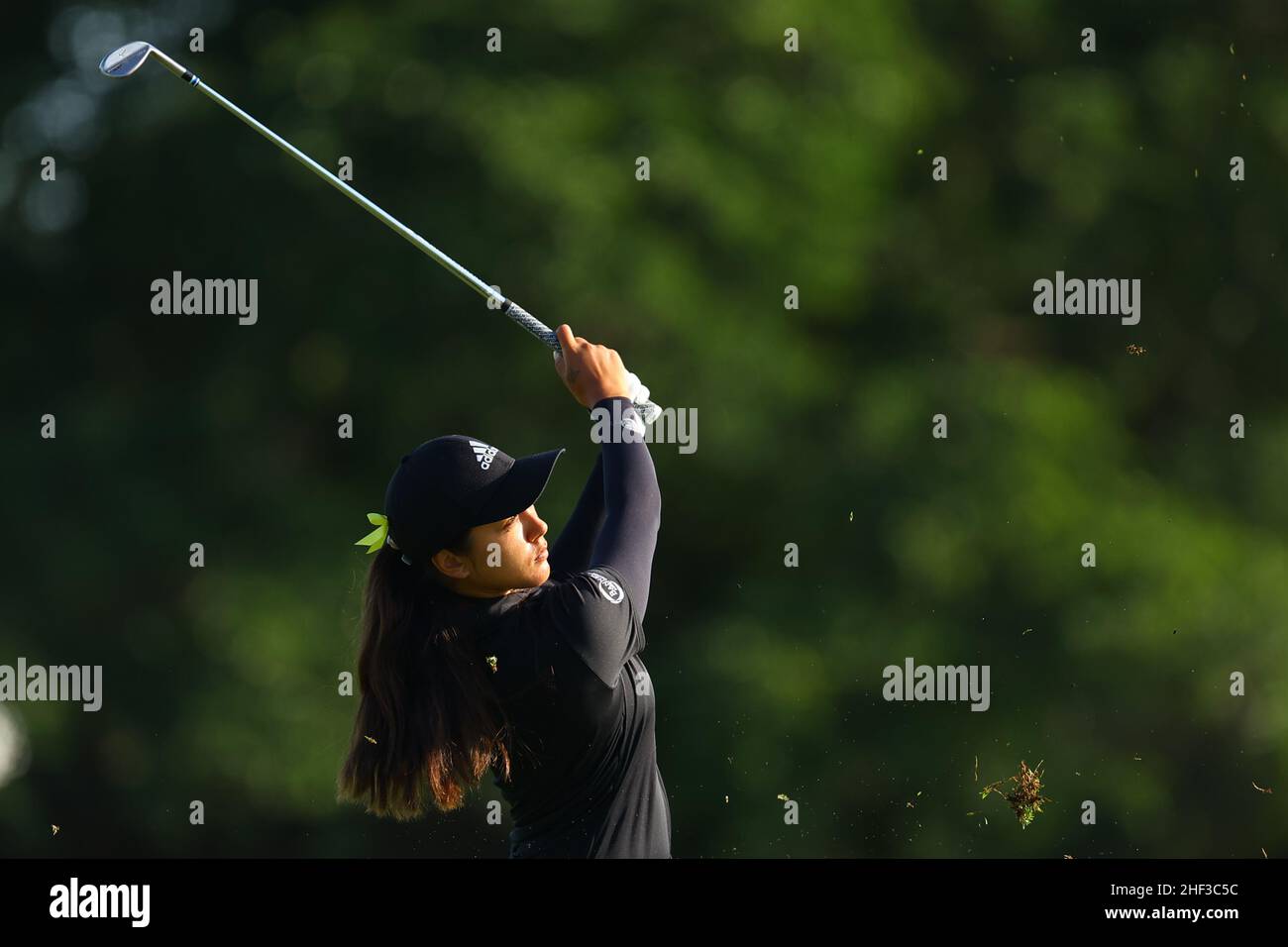 Brisbane, Australia. 08th Jan, 2022. Stephanie Bunque plays a shot and ...