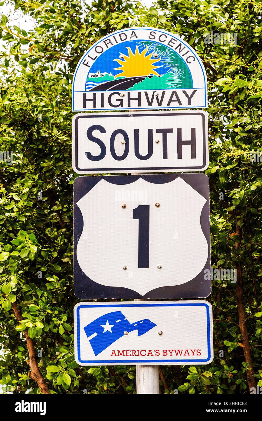 highway sign No1 Florida keys Stock Photo - Alamy