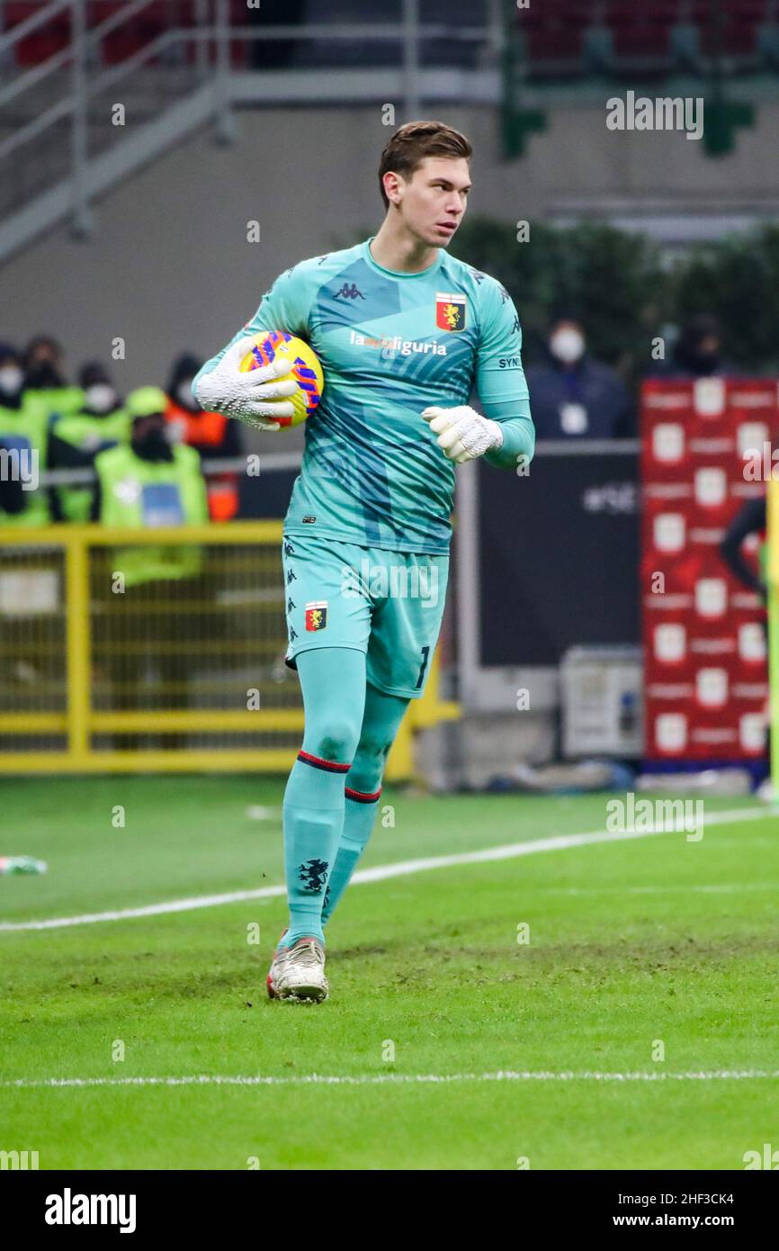 Milan, Italy. 13th Jan, 2022. Adrian Semper in action during the Serie ...