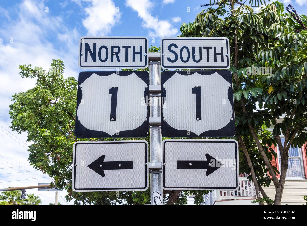 Mile Zero in Key West, highway sign No1 Florida keys,direction south ...