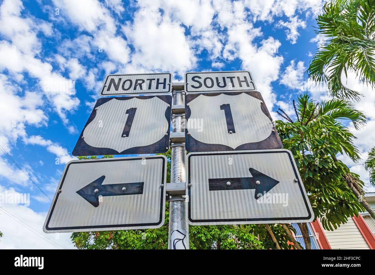 Mile Zero in Key West, highway sign No1 Florida keys,direction south ...
