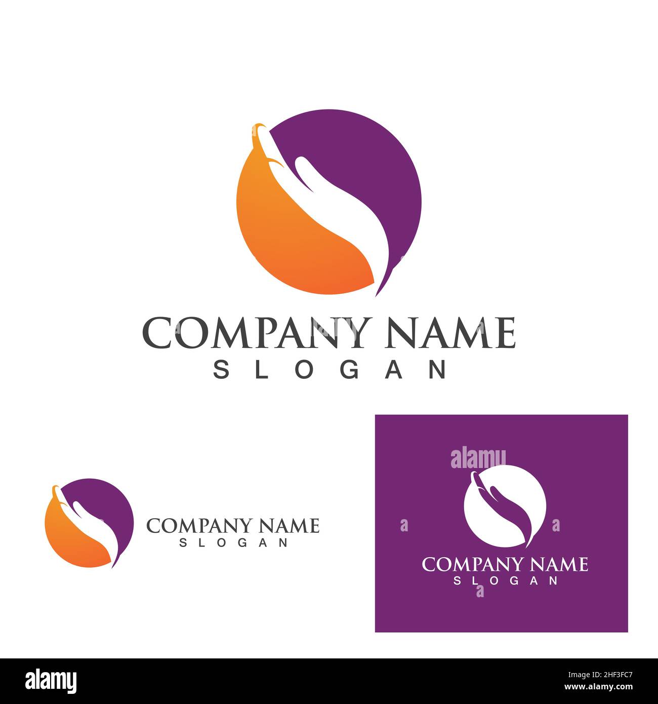 Hand logo and symbols template icons Stock Vector Image & Art - Alamy