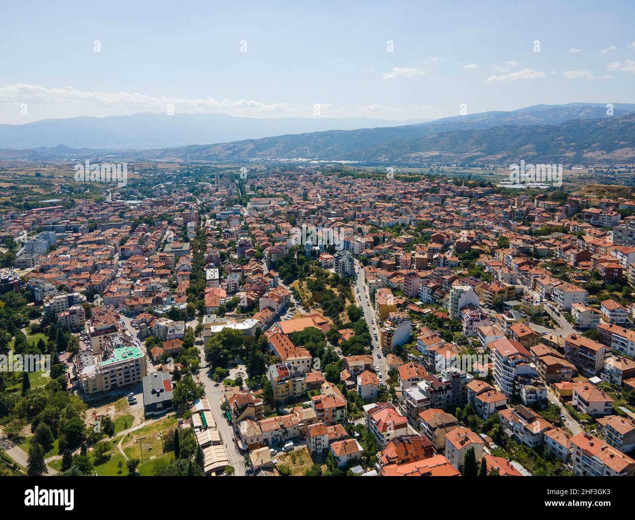 Amazing Aerial view of town of Sandanski, Bulgaria Stock Photo - Alamy