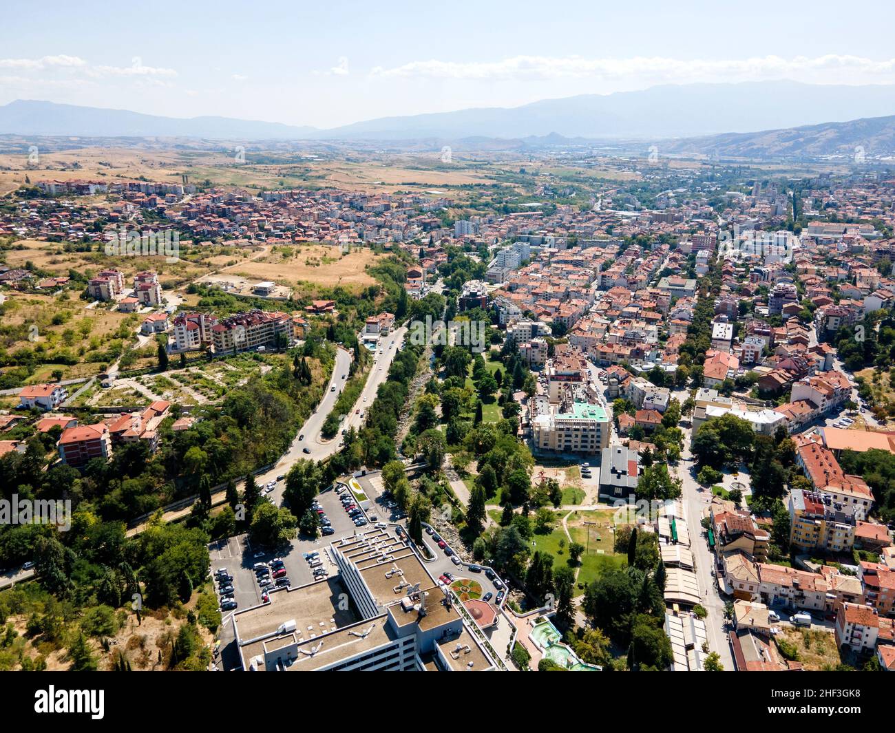 Amazing Aerial view of town of Sandanski, Bulgaria Stock Photo - Alamy