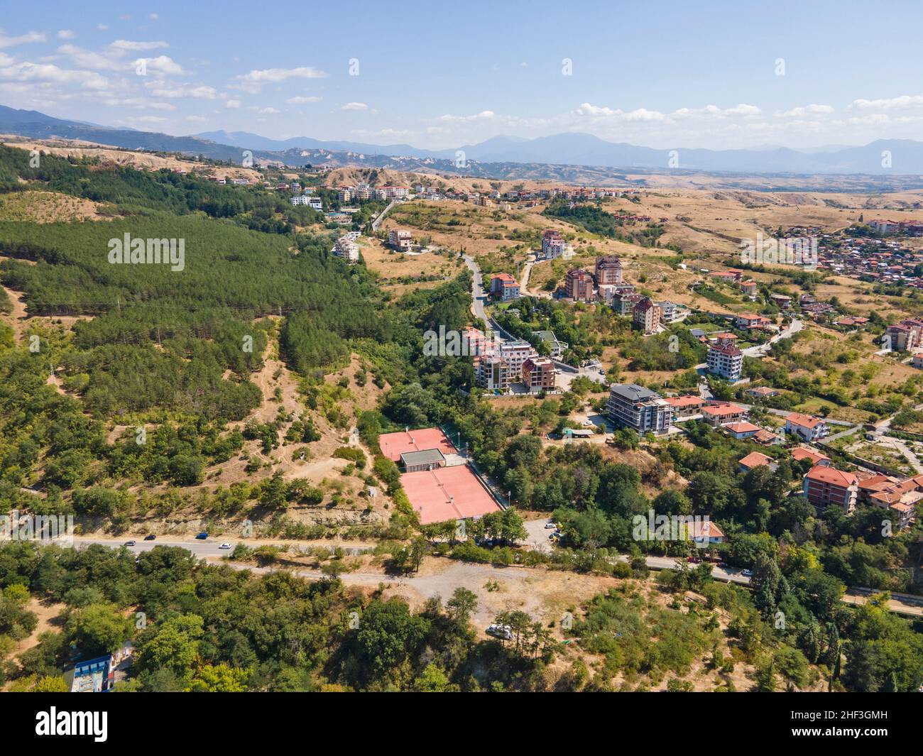 Amazing Aerial view of town of Sandanski, Bulgaria Stock Photo - Alamy