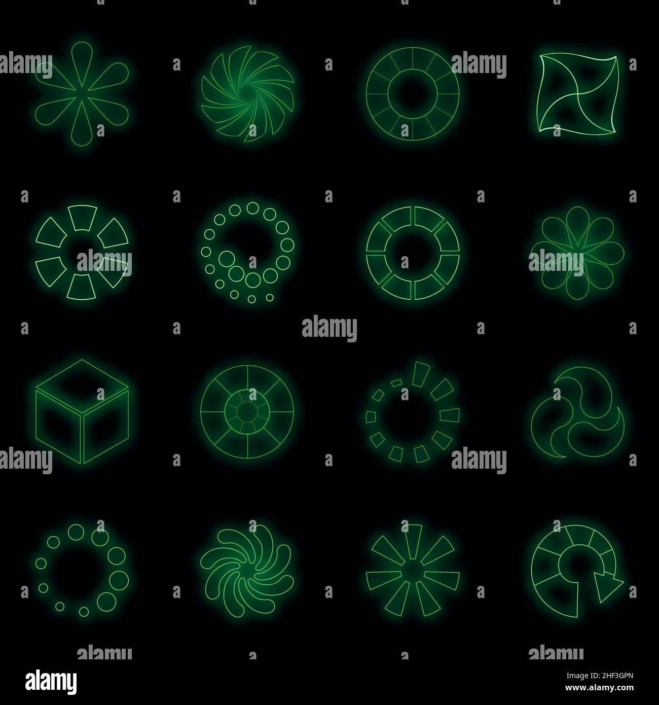 Download status icons set. Illustration of 16 download status vector ...