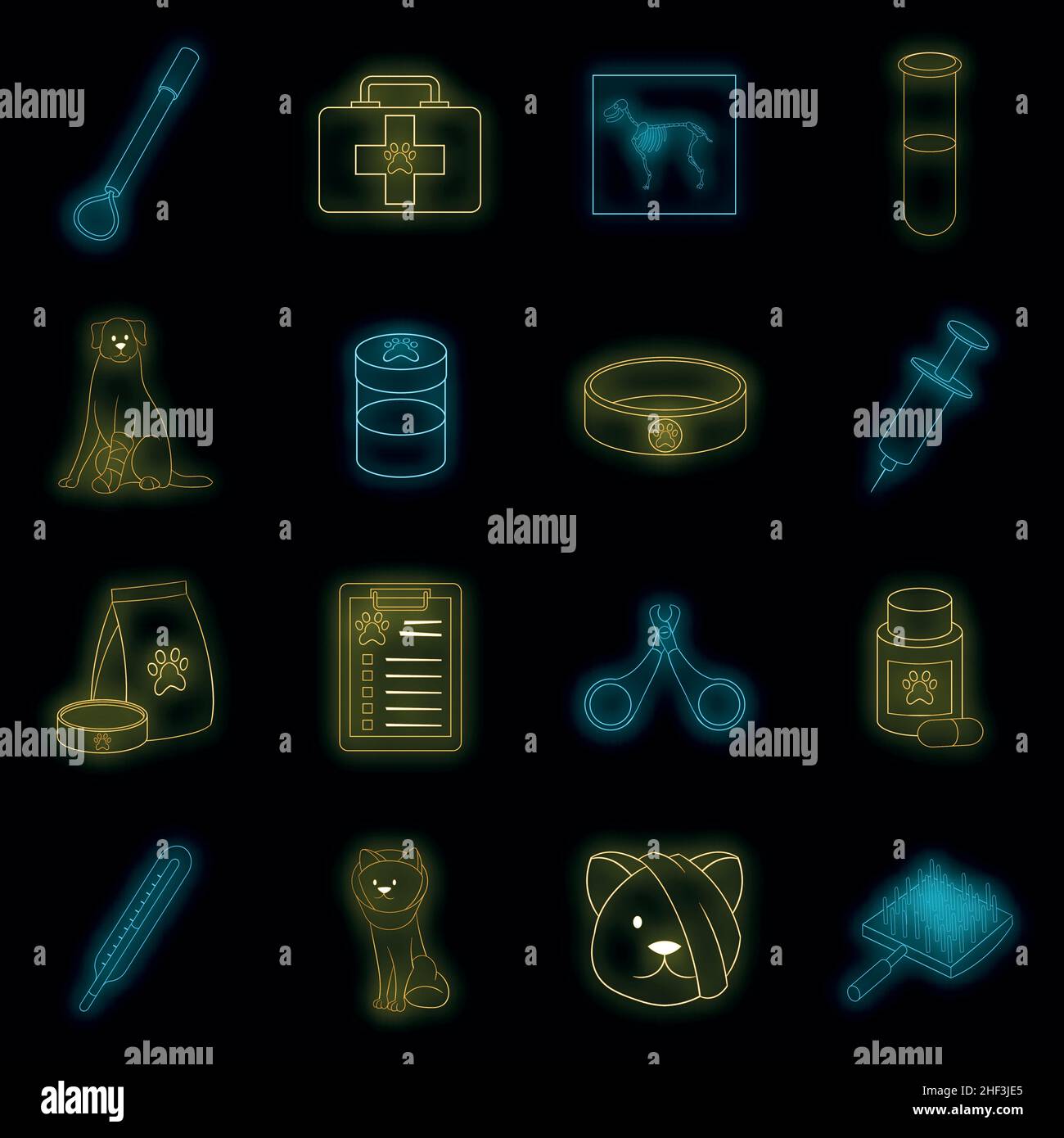 Veterinary clinic icons set. Illustration of 16 veterinary clinic ...