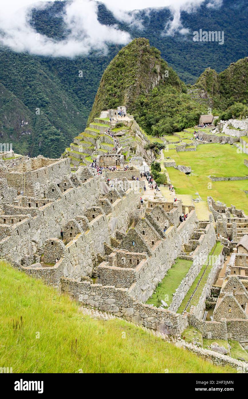 Beautiful hidden city Machu Picchu in Peru. Machu Picchu is a 15th ...