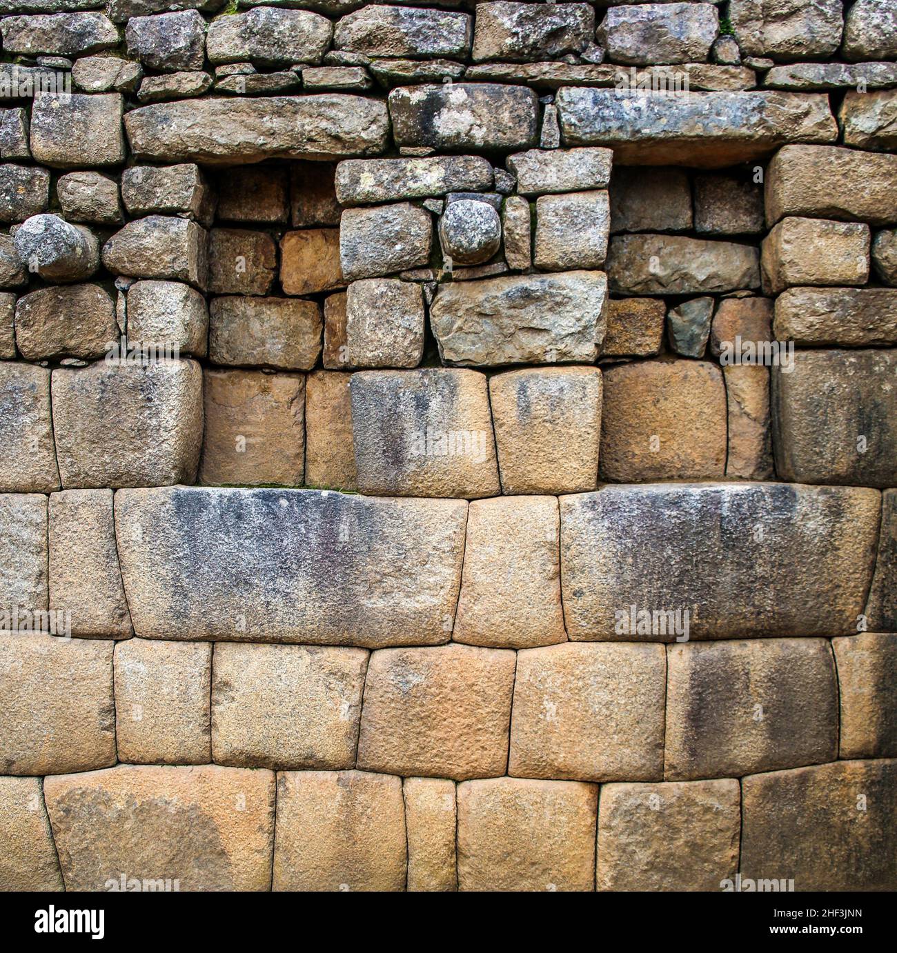 beautiful hidden city Machu Picchu in Peru. Machu Picchu is a 15th ...