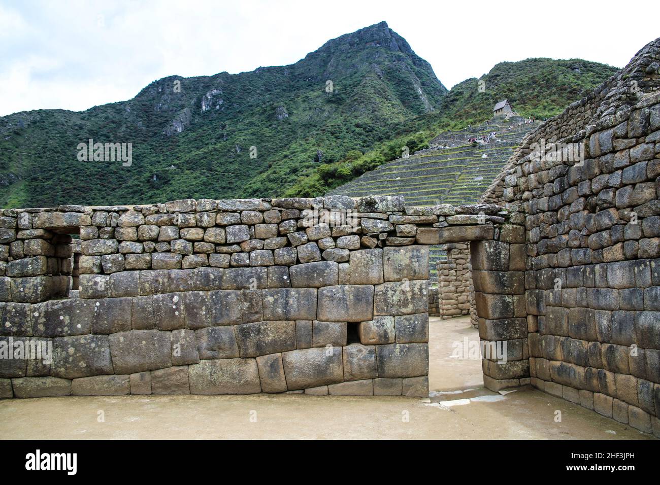 beautiful hidden city Machu Picchu in Peru. Machu Picchu is a 15th ...