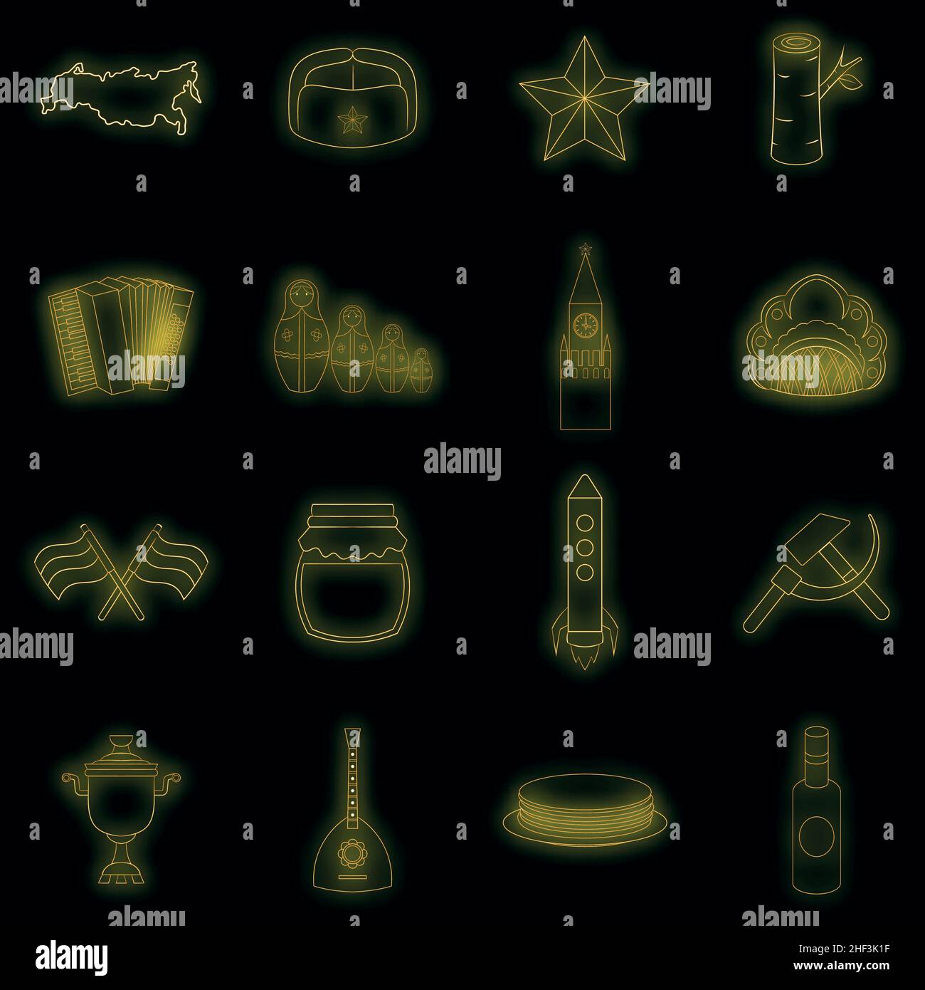 Russia icons set. Illustration of 16 Russia travel items vector icons ...