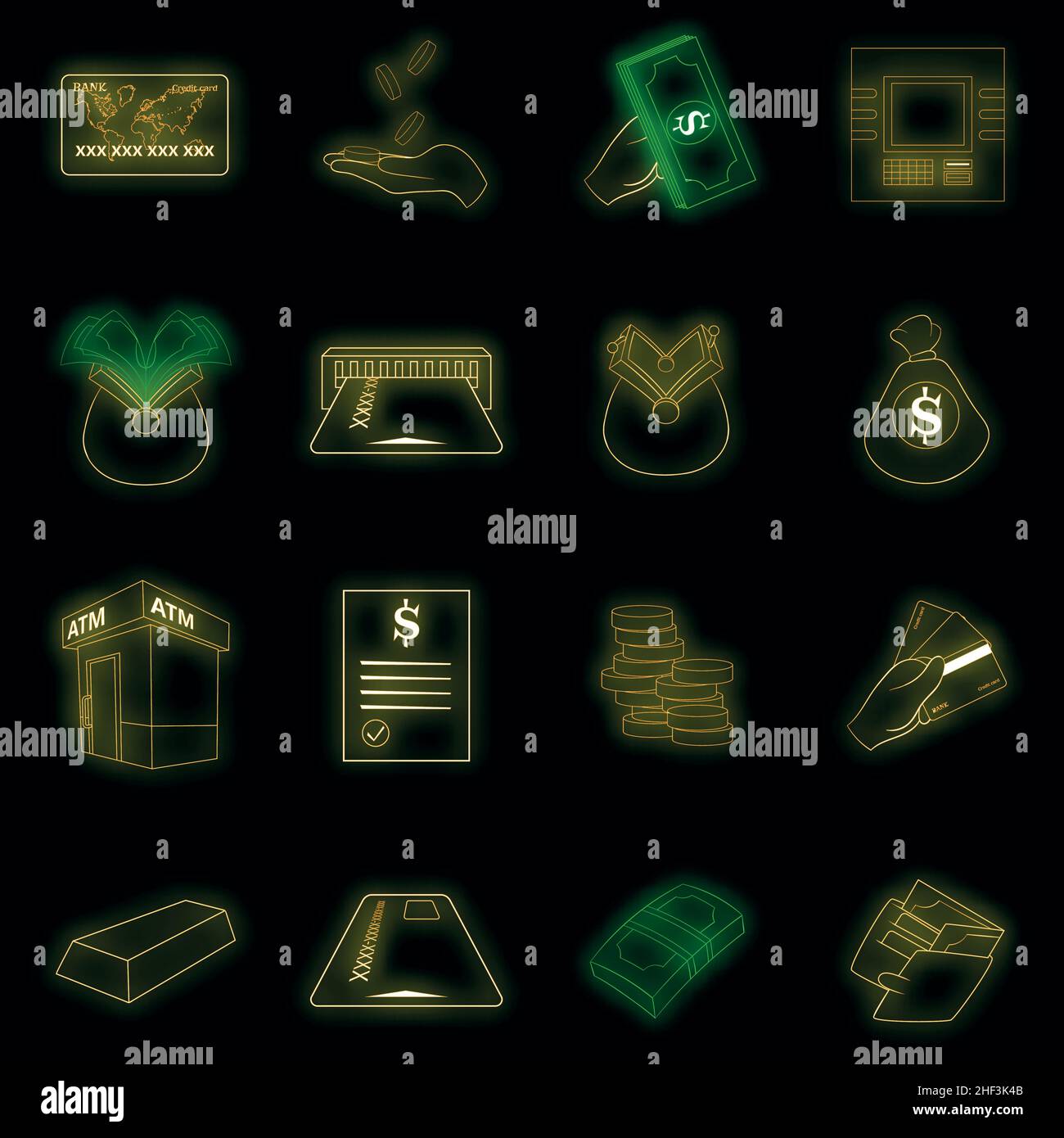 Bank loan credit icons set. Illustration of 16 bank loan credit vector ...