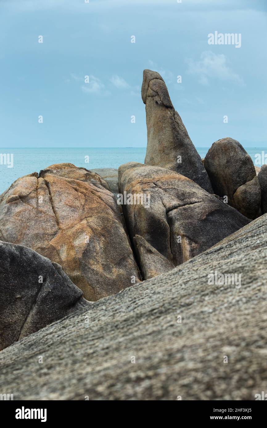 Landscape view of Koh Samui’s grandfather rock, Koh Samui, Thailand ...