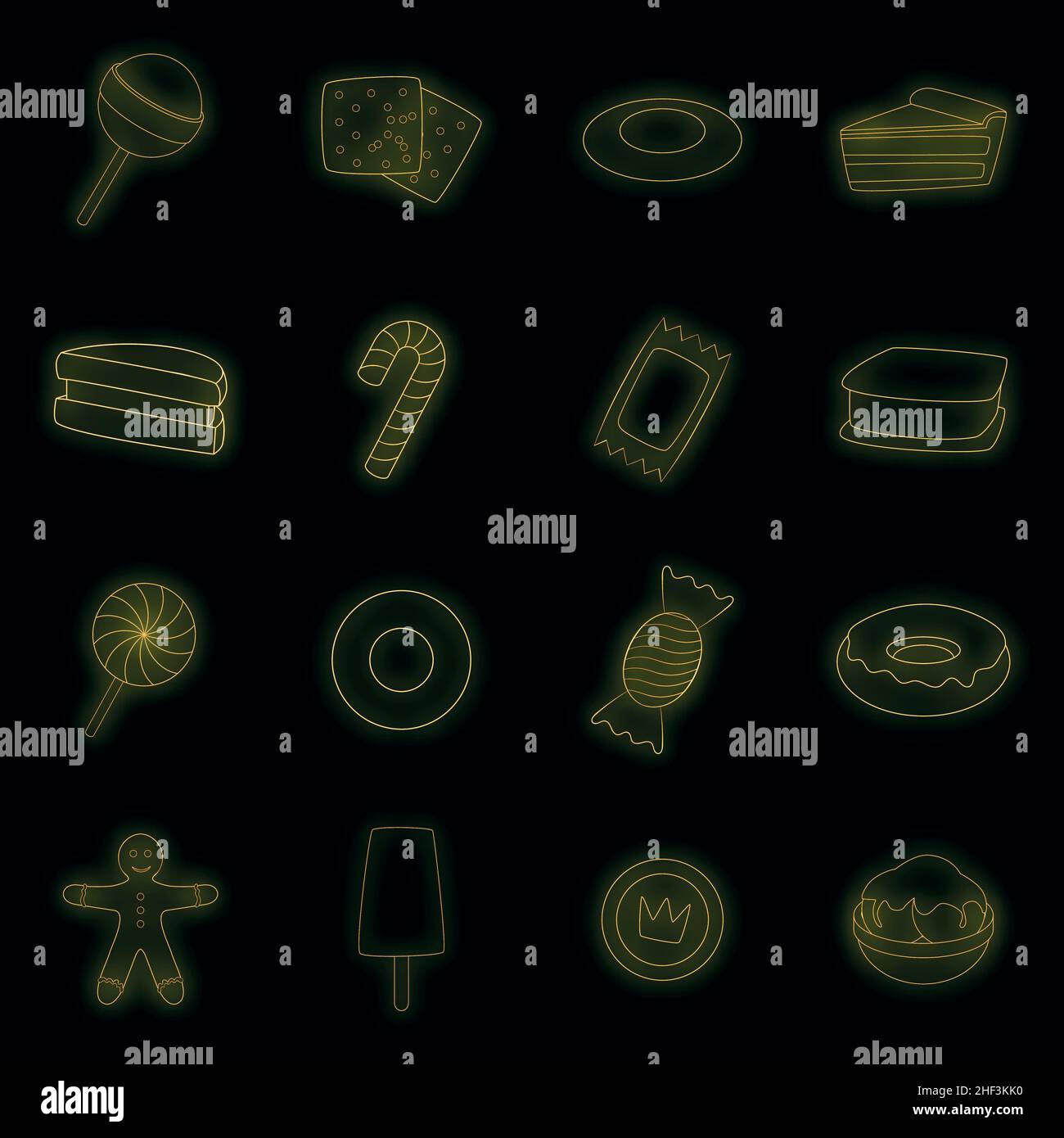 Different candy icons set. Illustration of 16 different candy vector ...