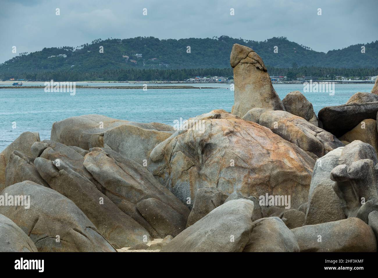 Landscape view of Koh Samui’s grandfather rock, Koh Samui, Thailand ...