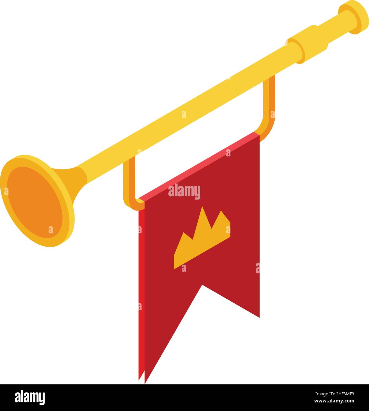 Knight trumpet icon isometric vector. Castle king. History kingdom ...