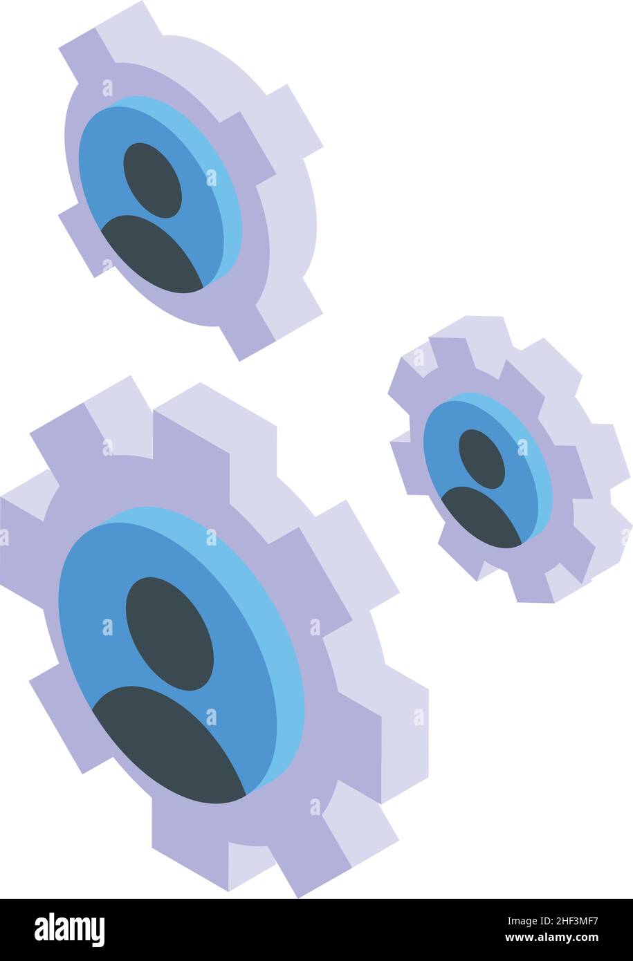 Management gear system icon isometric vector. Business company. Finance ...