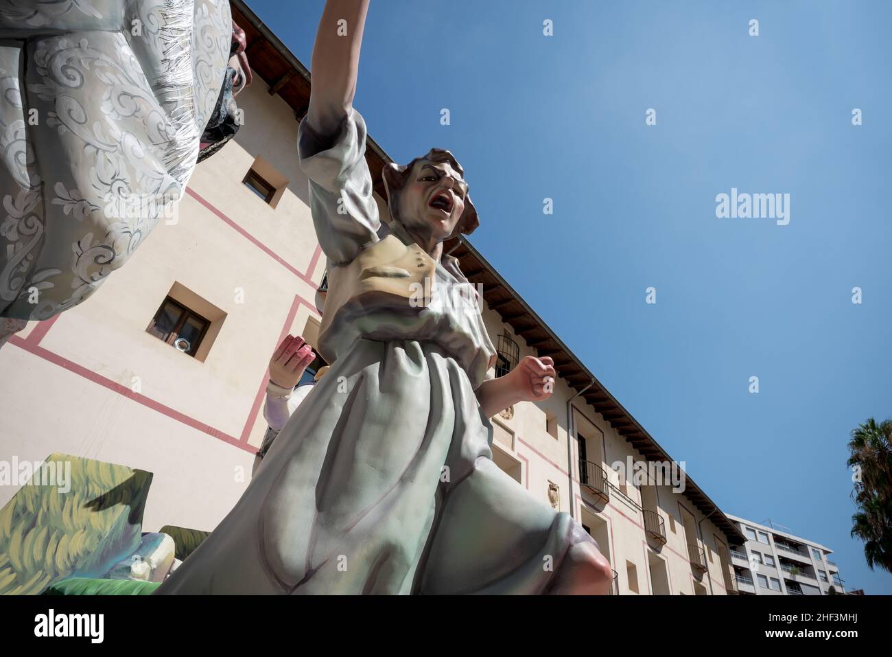 Gandia, Spain - 3 September 2021: Tradional Spanish clothed screaming ...