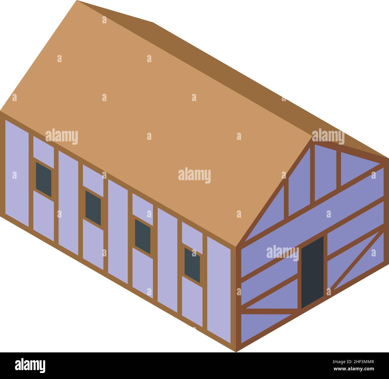 Medieval house icon isometric vector. People character. Story age Stock ...