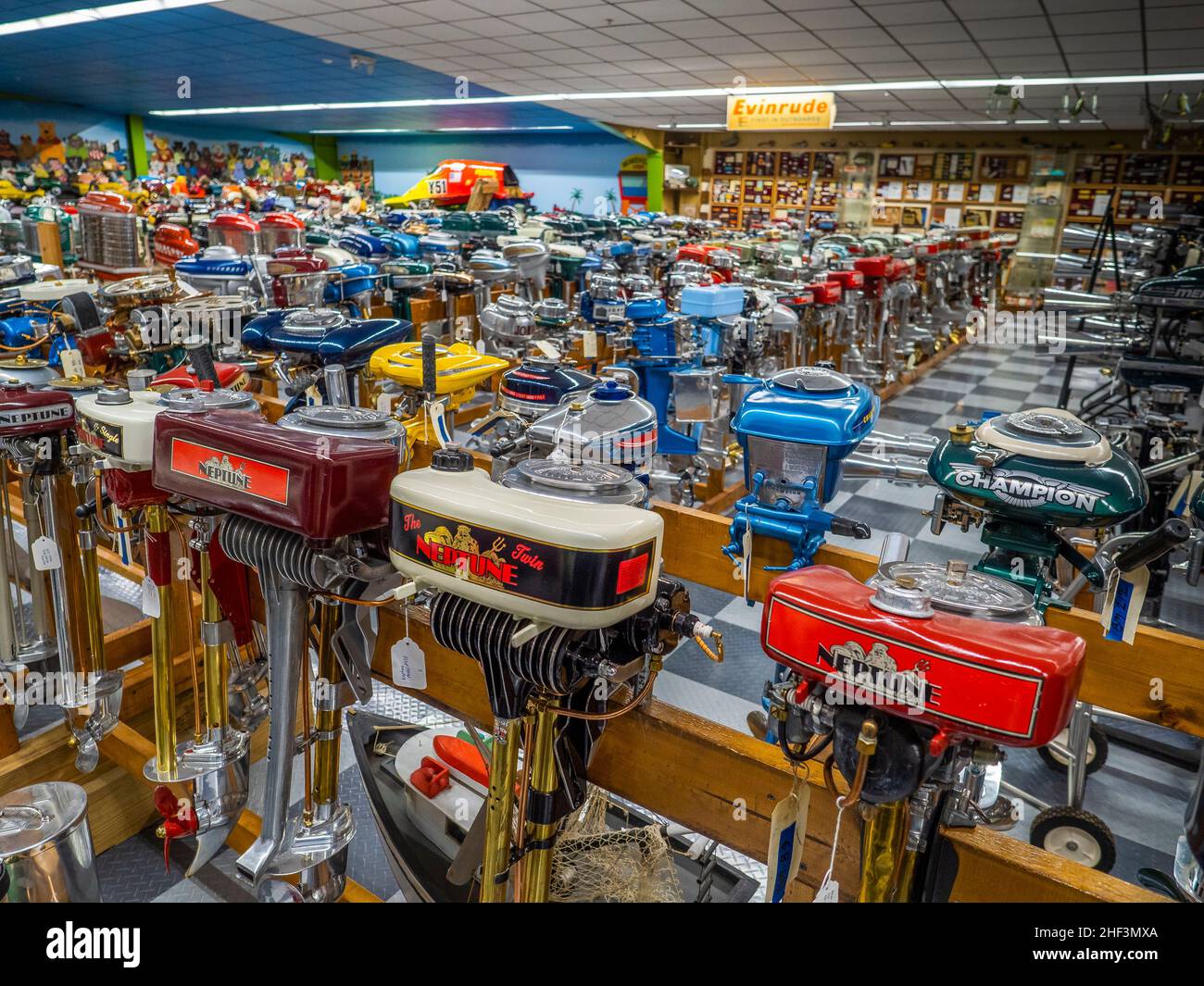 Outboard motor collection at The Tallahassee Automobile Museum in ...