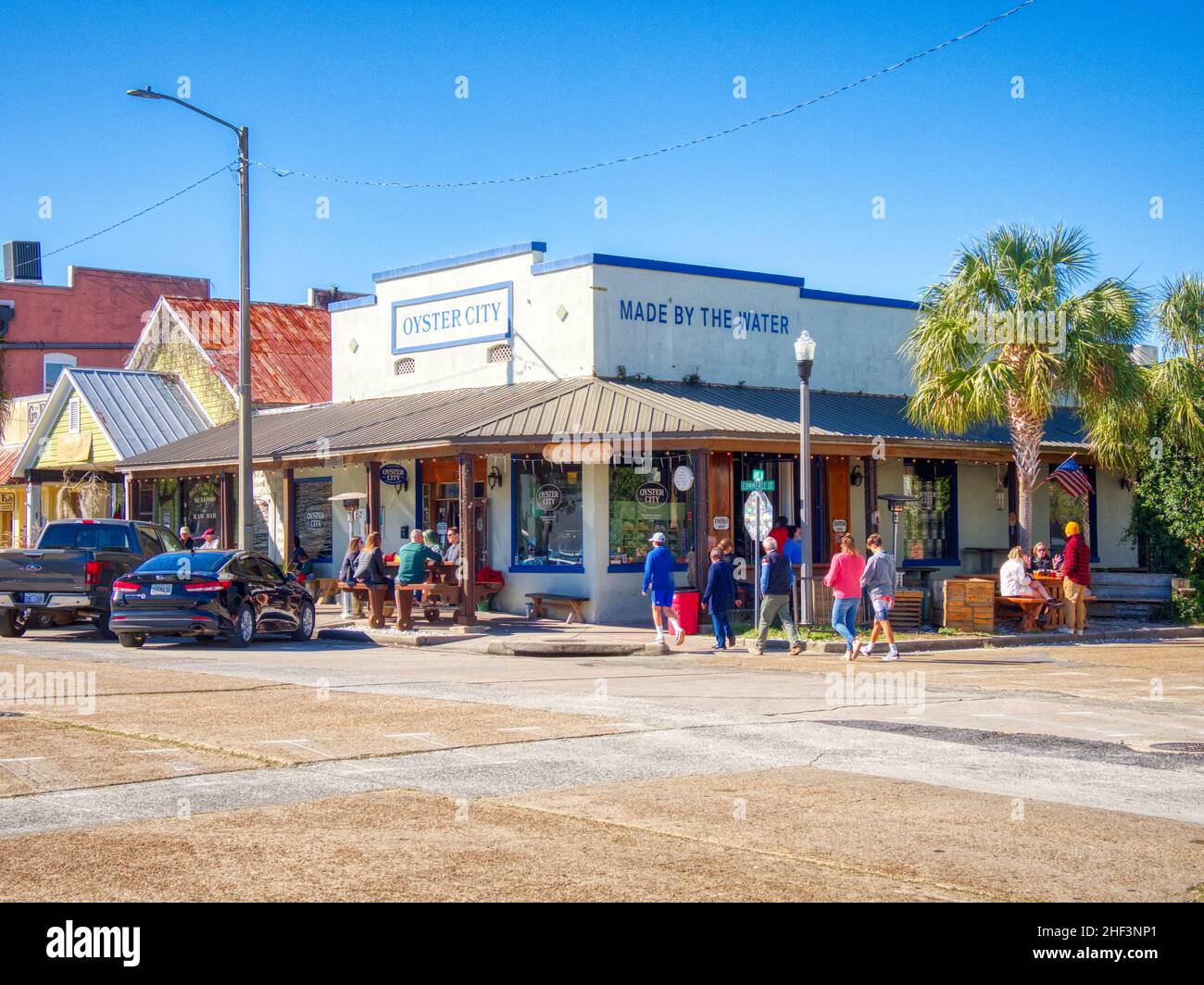 Downtown area of Apalachicola in the panhandle or forgotten coast area ...