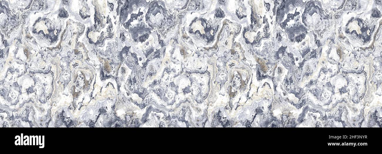 Grey tonal marbled seamless border texture. Irregular pale ink blotch ...