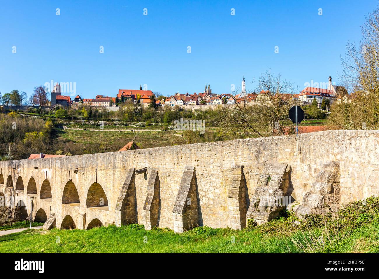 old bridge at Rothenburg ob der Tauber, Bavaria, Germany Stock Photo ...