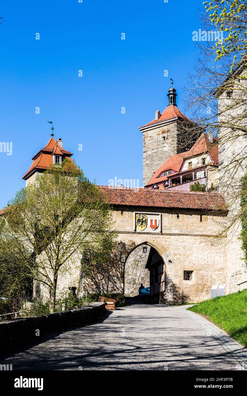 Rothenburg ob der Tauber, Kobolzell gate, Bavaria, Germany Stock Photo ...