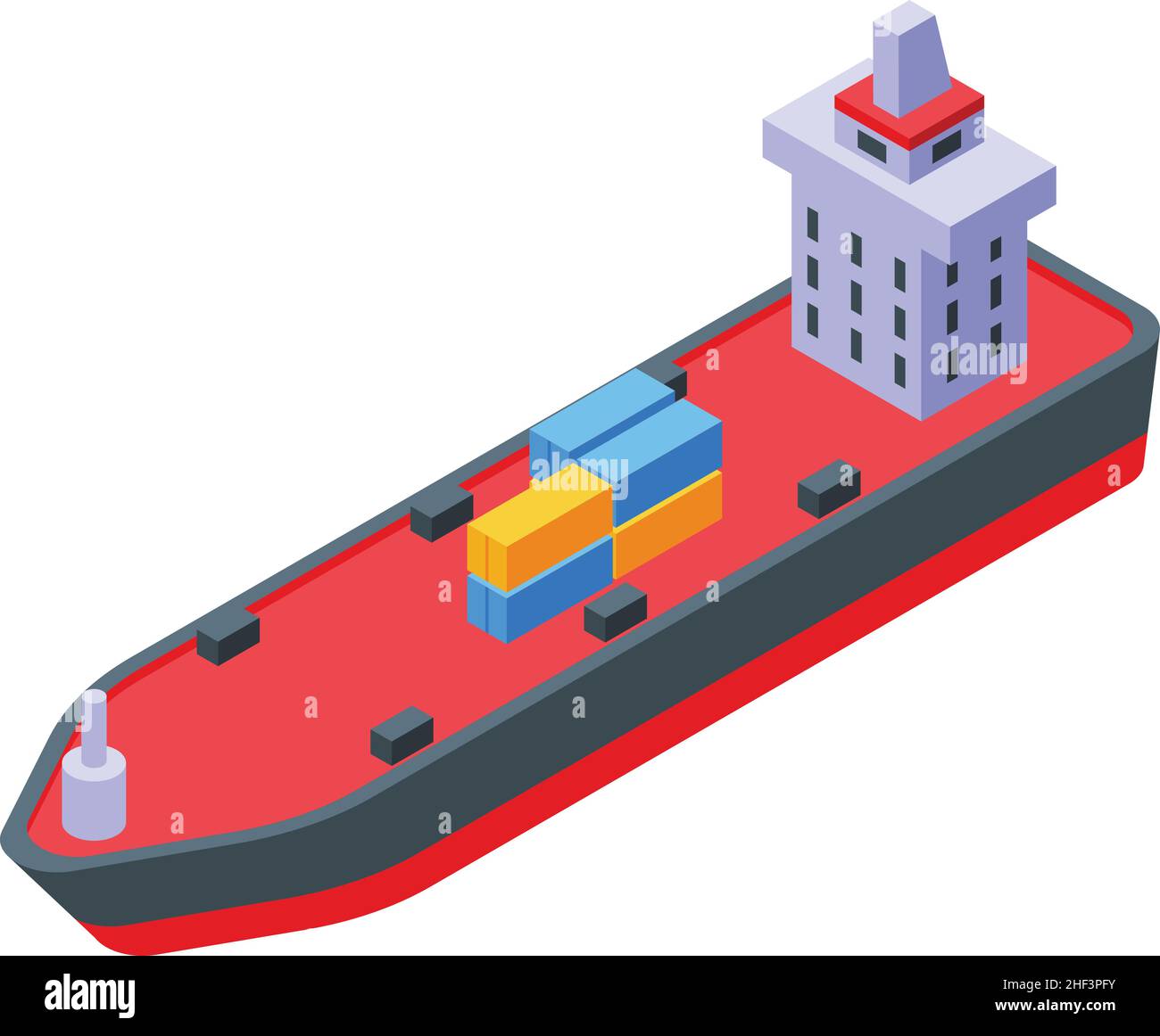Cargo ship icon isometric vector. Container boat. Ocean tanker Stock ...