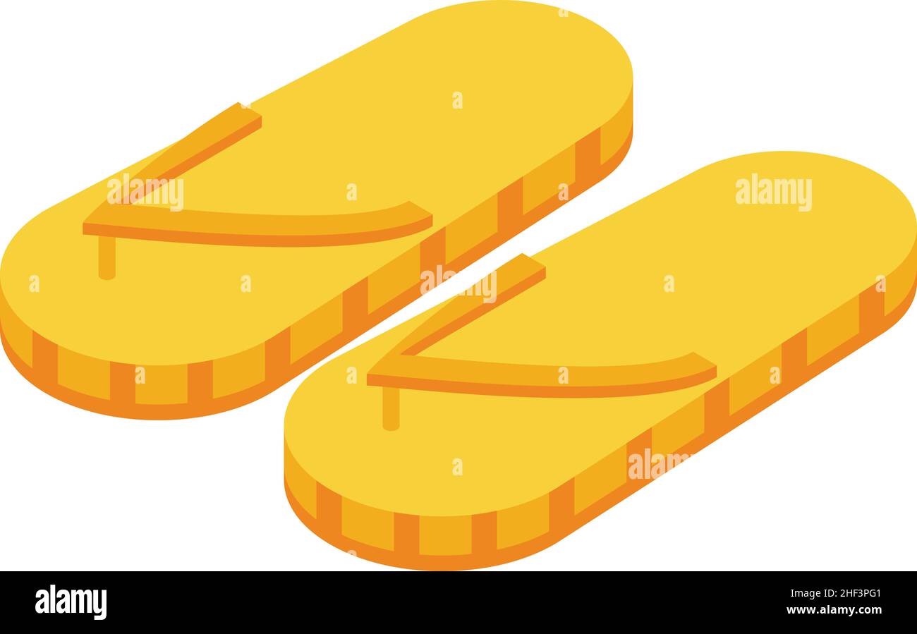 Beach slippers icon isometric vector. Sea vacation. Summer people Stock ...