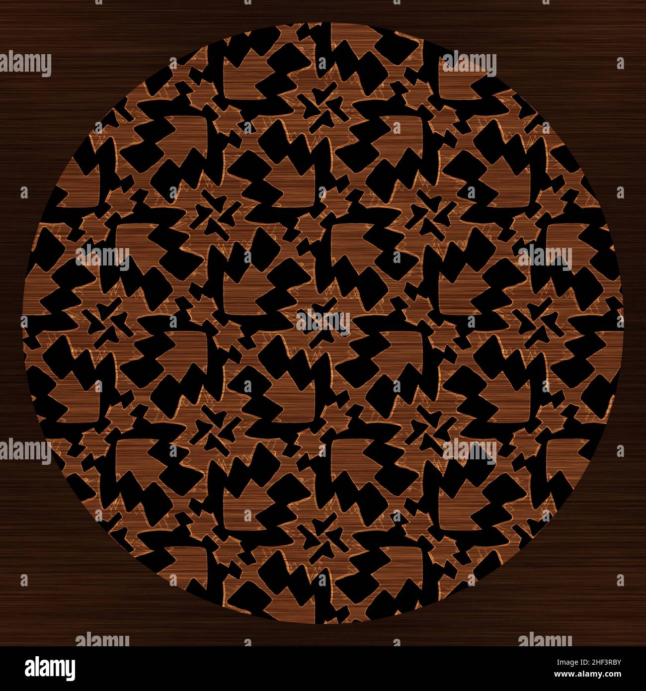 Brown wood effect decorative inlay texture. Seamless engraved oriental ...