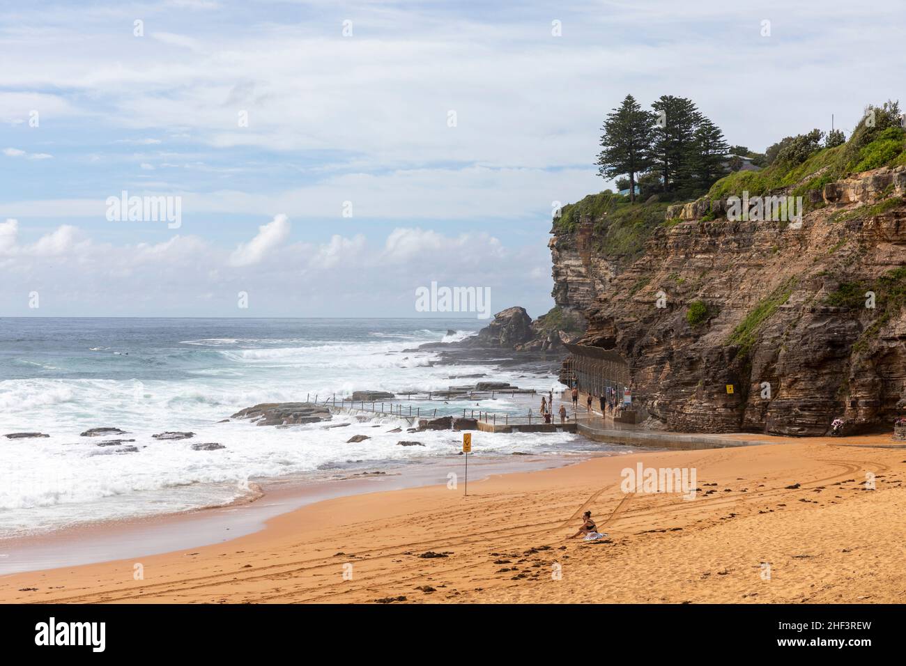 Avalon Beach in Sydney northern beaches region with rock swimming pool ...