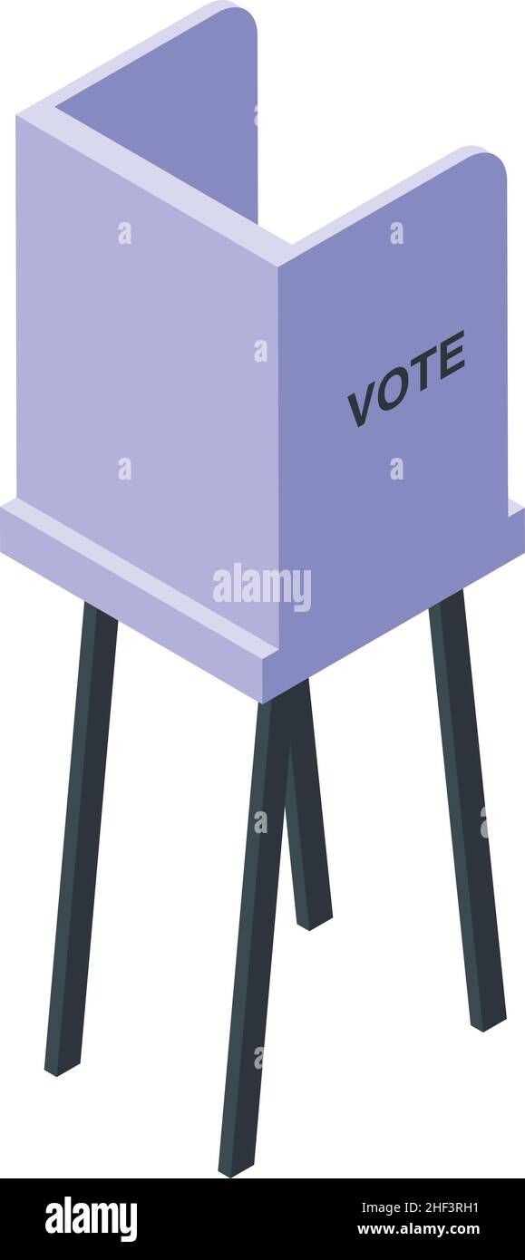 Vote cabine icon isometric vector. Booth election. People democracy ...