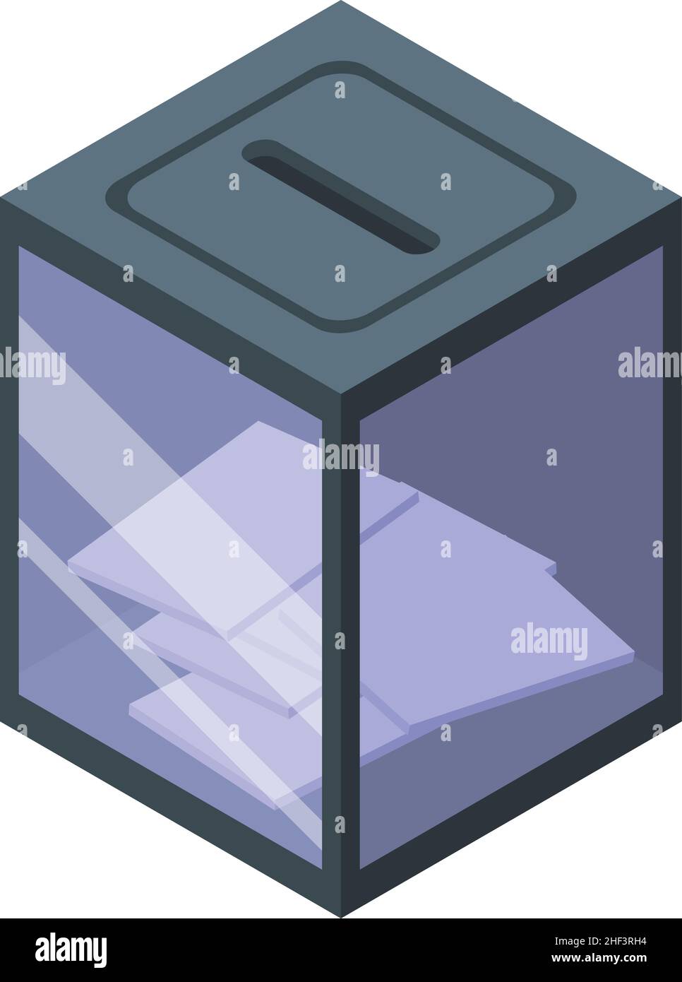 Transparent election box icon isometric vector. Man process. Card ...