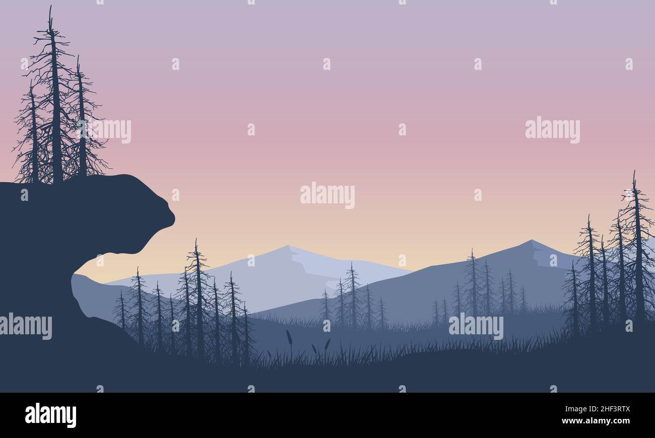 Dry tree on edge Stock Vector Images - Alamy