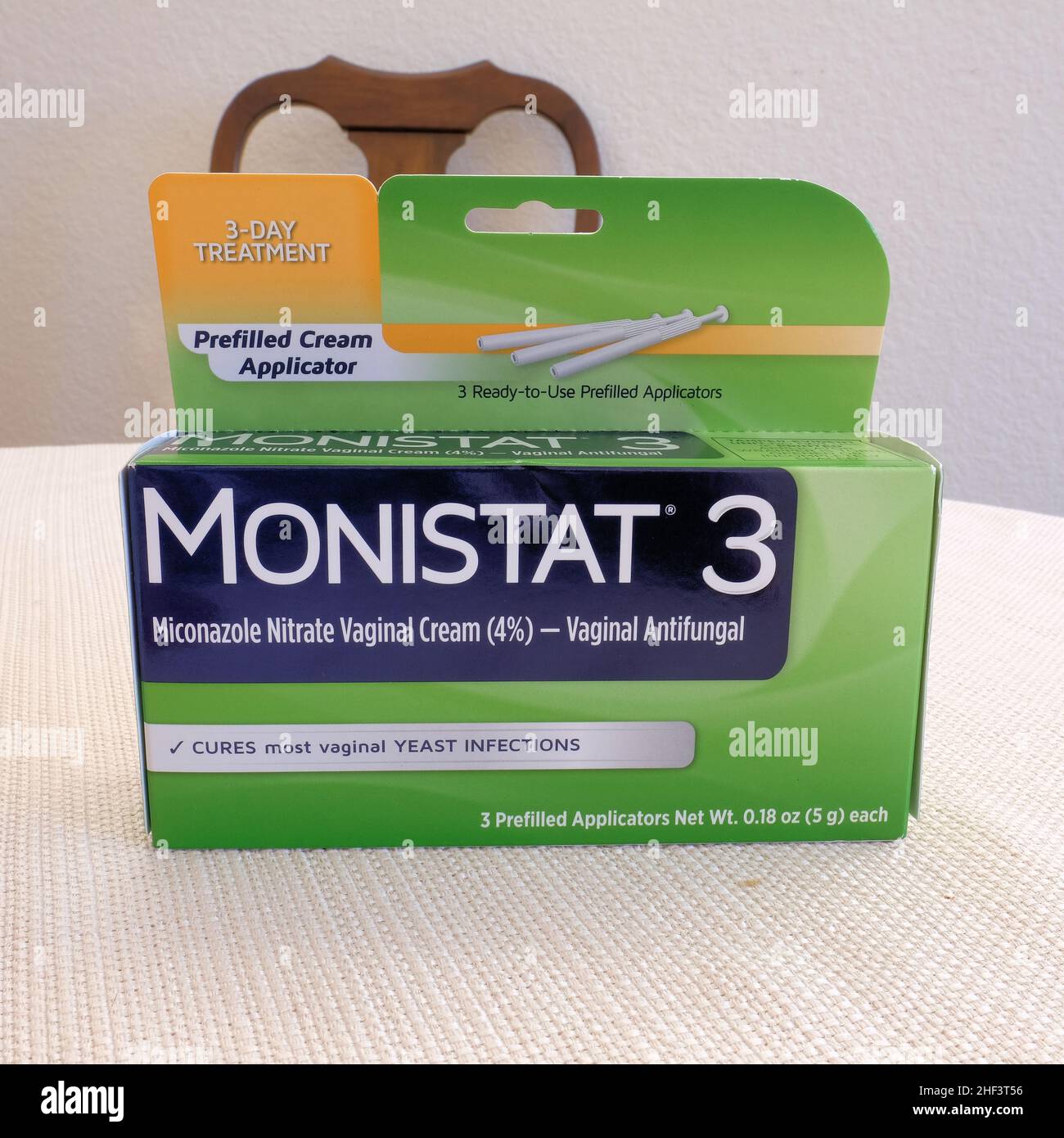 Package of Monistat 3 vaginal anitfungal miconazole nitrate cream for ...