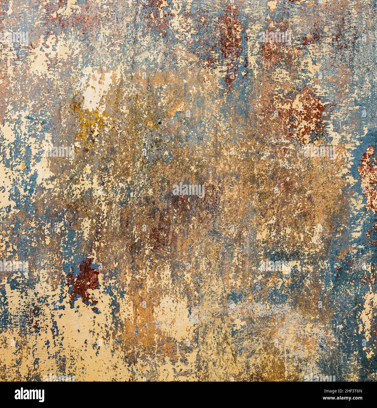 old grunge wall of an old house with remainings of color Stock Photo ...