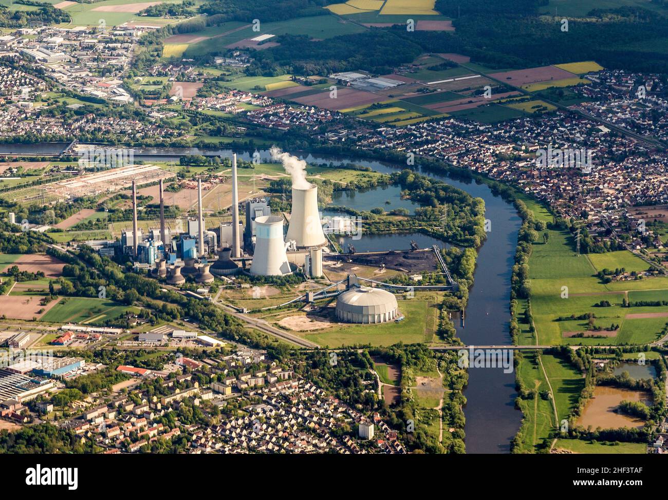 power plant at river main in afternoon light Stock Photo - Alamy