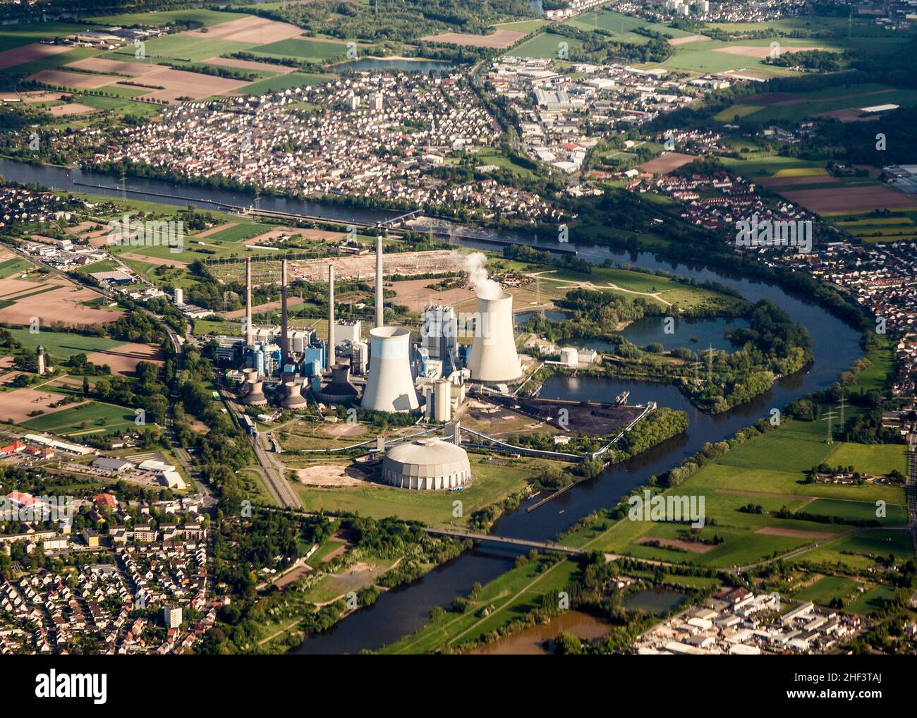 power plant at river main in afternoon light Stock Photo - Alamy