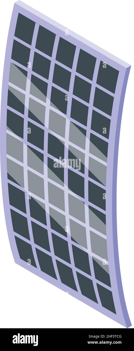 Curve solar panel icon isometric vector. Sun wind. Electric system ...