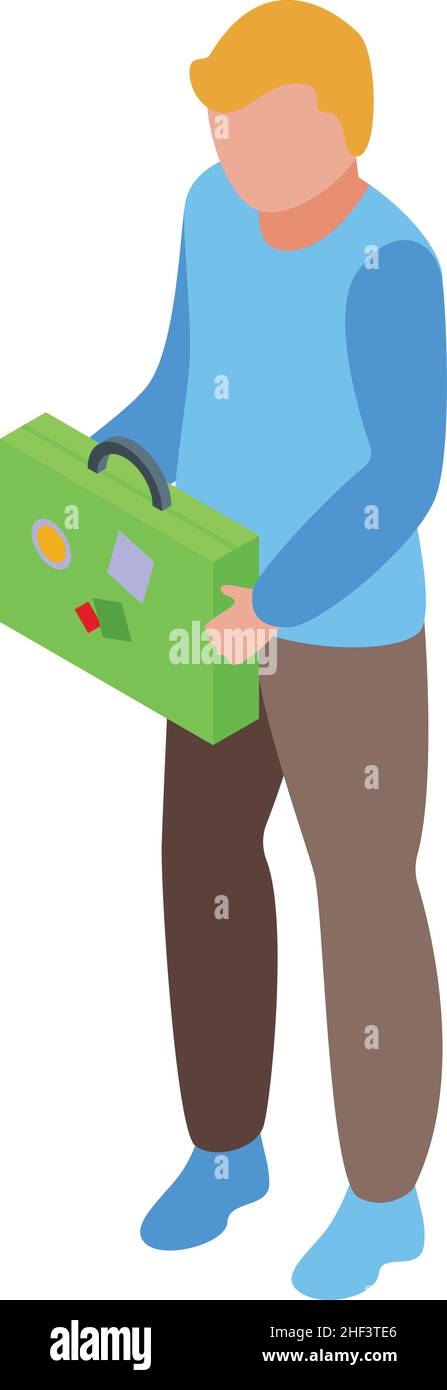 Student travel icon isometric vector. Happy people. Person couple Stock ...