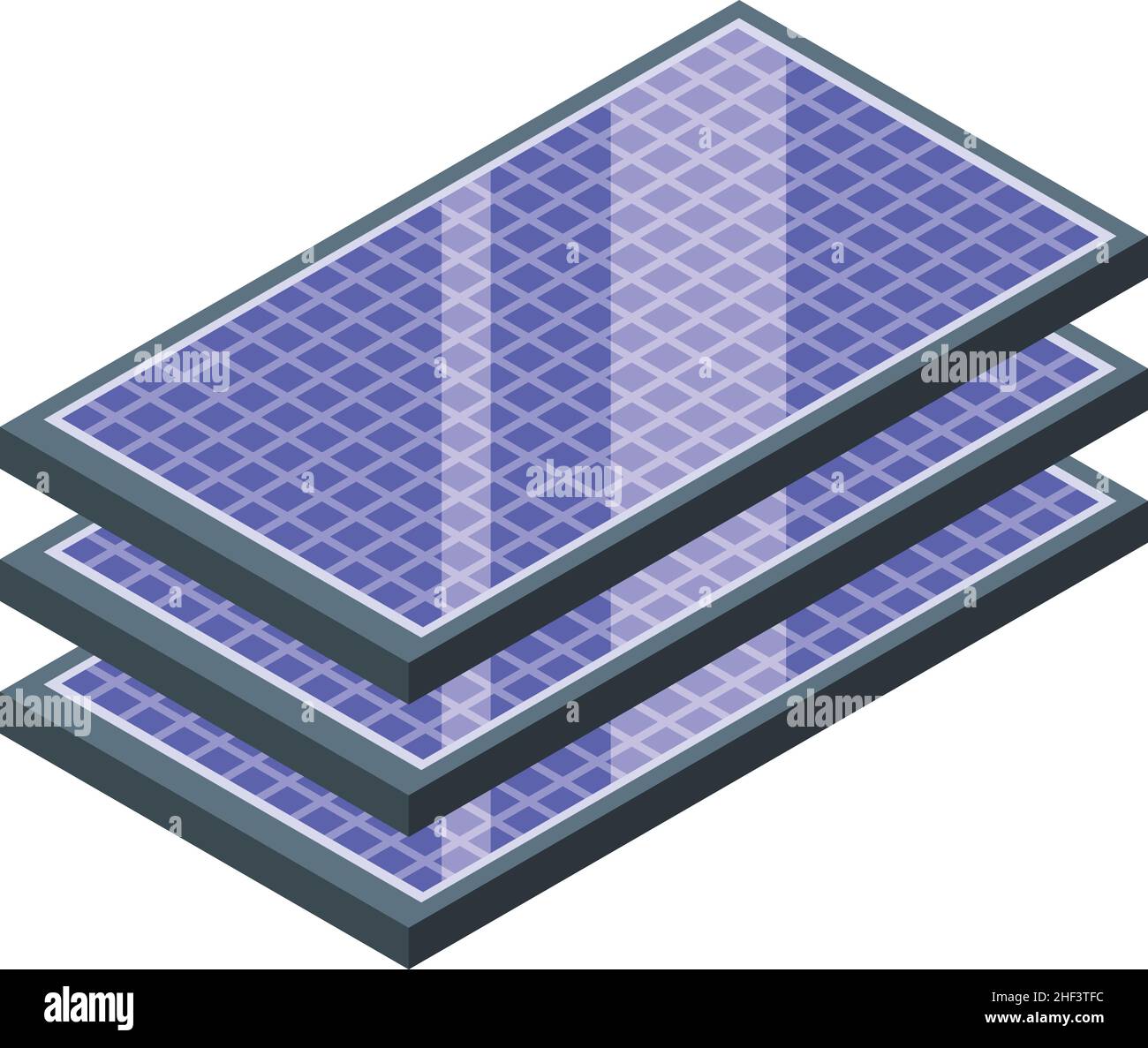 Solar panel stack icon isometric vector. Energy power. Eco roof Stock ...