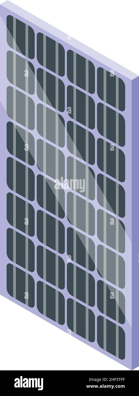 Battery solar panel icon isometric vector. Cell power. Eco roof Stock ...