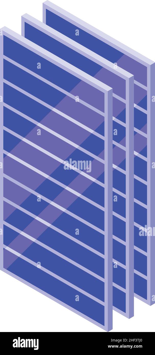 Vertical solar panel icon isometric vector. Sun wind. Battery home ...