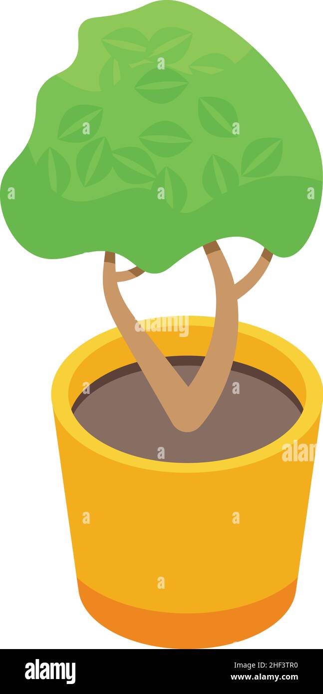 Garden tree pot icon isometric vector. Farmer bush. Machinery plant ...