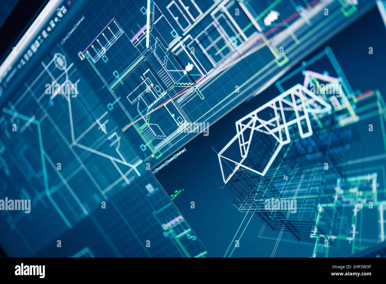 Architecture Industry. Computer 3D Modeling of Residential Building ...